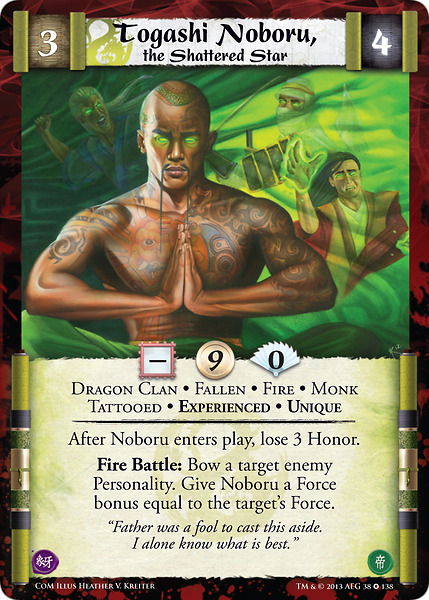 Togashi Noboru The Shattered Starcard L5r Legend Of The Five Rings