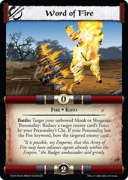 Word of Fire/card | L5r: Legend of the Five Rings Wiki | Fandom