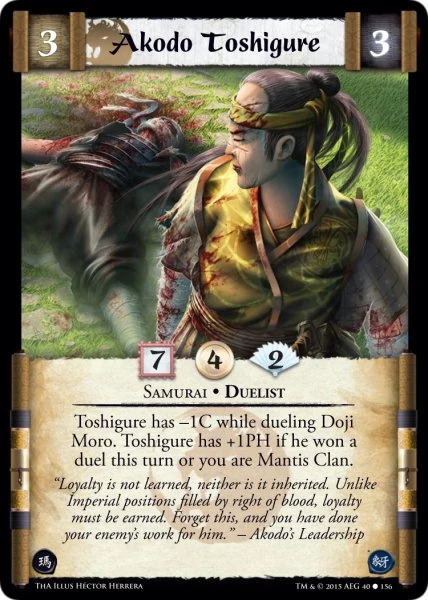 Akodo Toshigure/card | L5r: Legend of the Five Rings Wiki | Fandom