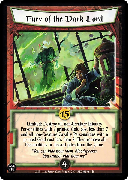 Fury of the Dark Lord/card | L5r: Legend of the Five Rings Wiki | Fandom