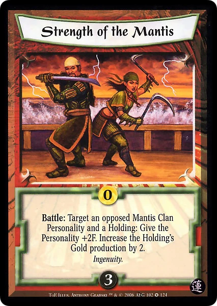 Strength of the Mantis/card | L5r: Legend of the Five Rings Wiki | Fandom