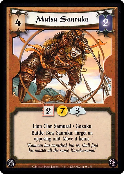 Matsu Sanraku/card | L5r: Legend of the Five Rings Wiki | Fandom