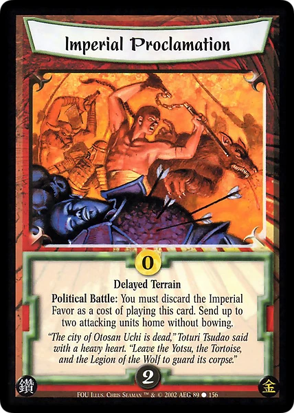 Imperial Proclamation/card | L5r: Legend of the Five Rings Wiki | Fandom