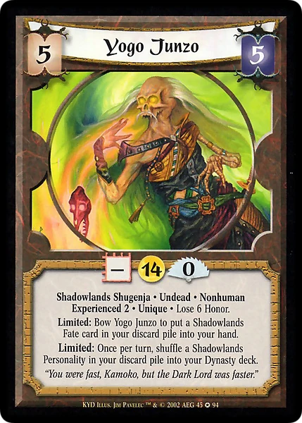 Yogo Junzo Exp2/card | L5r: Legend of the Five Rings Wiki | Fandom