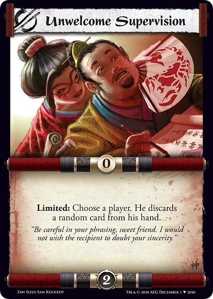 Unwelcome Supervision/card | L5r: Legend of the Five Rings Wiki | Fandom