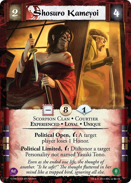Shosuro Kameyoi Exp/card | L5r: Legend of the Five Rings Wiki | Fandom