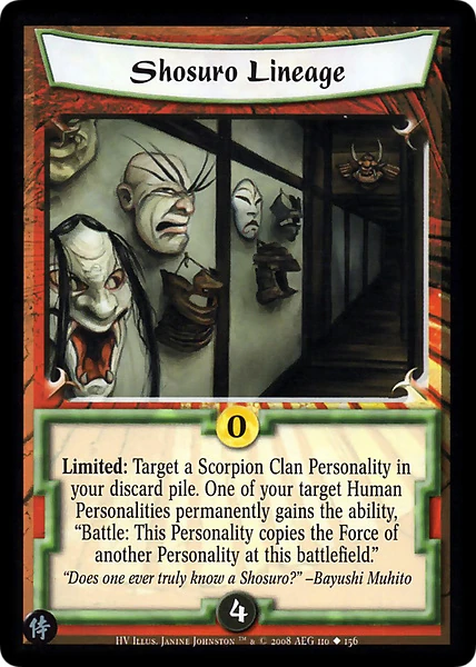 Shosuro Lineage/card | L5r: Legend of the Five Rings Wiki | Fandom