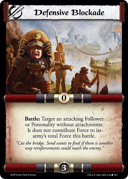 Defensive Blockade/card | L5r: Legend of the Five Rings Wiki | Fandom