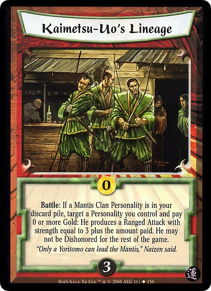 Kaimetsu-Uo's Lineage/card | L5r: Legend of the Five Rings Wiki | Fandom