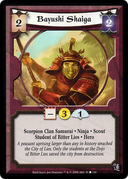 Bayushi Shaiga/card | L5r: Legend of the Five Rings Wiki | Fandom