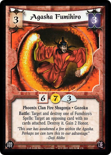 Agasha Fumihiro/card | L5r: Legend of the Five Rings Wiki | Fandom