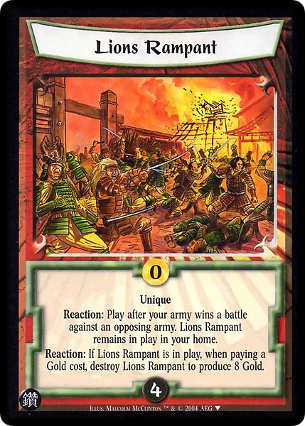 Lions Rampant/card | L5r: Legend of the Five Rings Wiki | Fandom