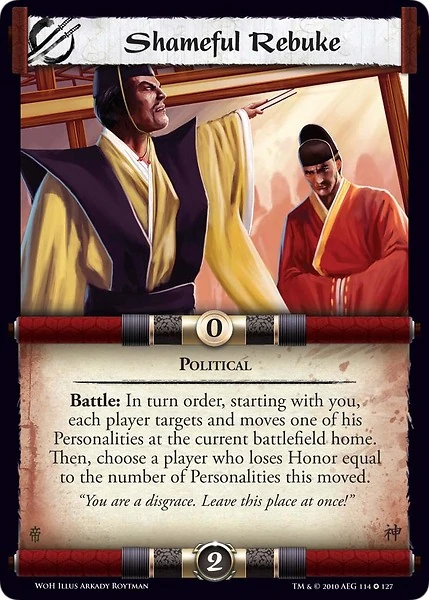 Shameful Rebuke/card | L5r: Legend of the Five Rings Wiki | Fandom