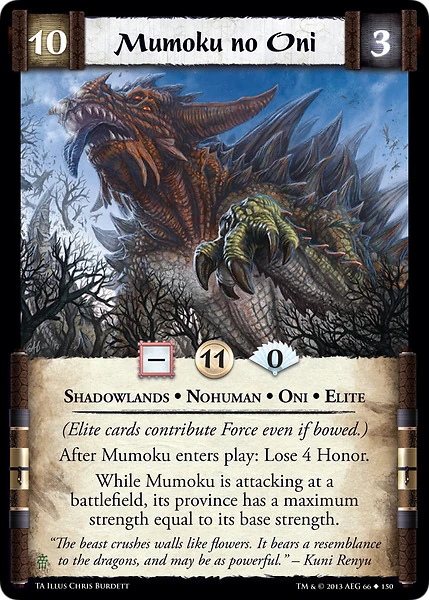 Mumoku no Oni/card | L5r: Legend of the Five Rings Wiki | Fandom