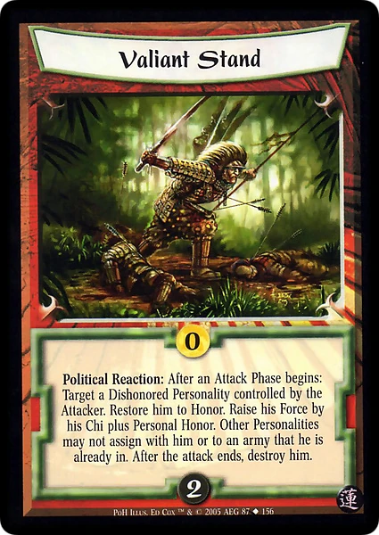 Valiant Stand/card | L5r: Legend of the Five Rings Wiki | Fandom