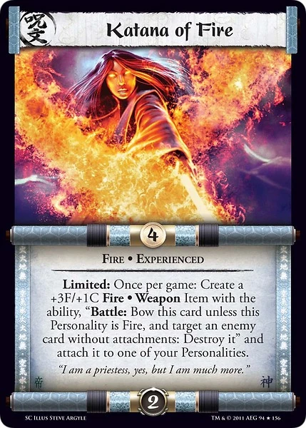 Katana of Fire Exp/card | L5r: Legend of the Five Rings Wiki | Fandom
