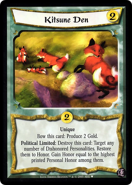 Kitsune Den/card | L5r: Legend of the Five Rings Wiki | Fandom