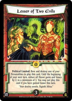 Lesser of Two Evils/card | L5r: Legend of the Five Rings Wiki | Fandom