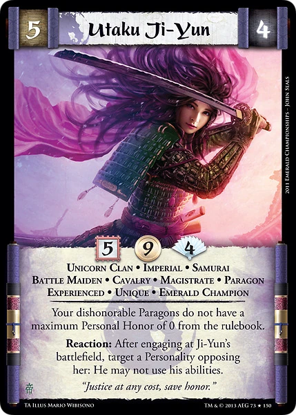Utaku Ji-Yun Exp/card | L5r: Legend of the Five Rings Wiki | Fandom