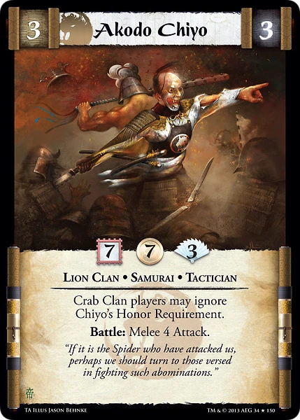 Akodo Chiyo (II)/card | L5r: Legend of the Five Rings Wiki | Fandom