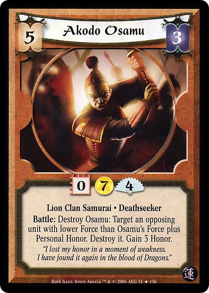 Akodo Osamu/card | L5r: Legend of the Five Rings Wiki | Fandom