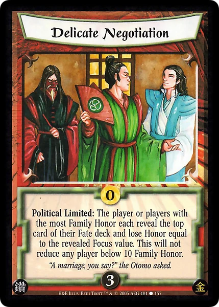 Delicate Negotiation/card | L5r: Legend of the Five Rings Wiki | Fandom