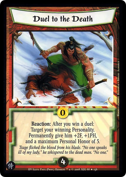 Duel to the Death/card | L5r: Legend of the Five Rings Wiki | Fandom