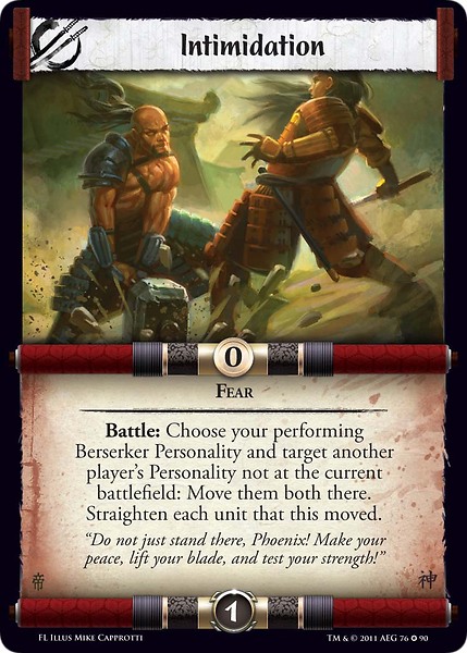 Intimidationcard L5r Legend Of The Five Rings Wiki Fandom