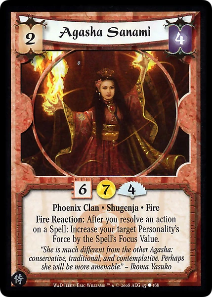 Agasha Sanami/card | L5r: Legend of the Five Rings Wiki | Fandom