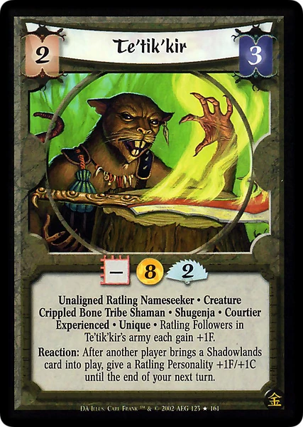 Te'tik'kir Exp/card | L5r: Legend of the Five Rings Wiki | Fandom