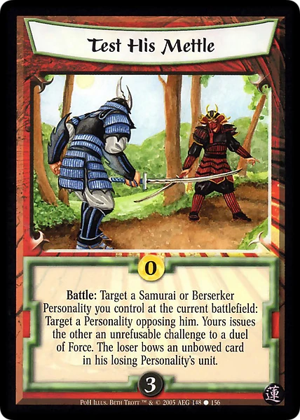 Test His Mettle/card | L5r: Legend of the Five Rings Wiki | Fandom