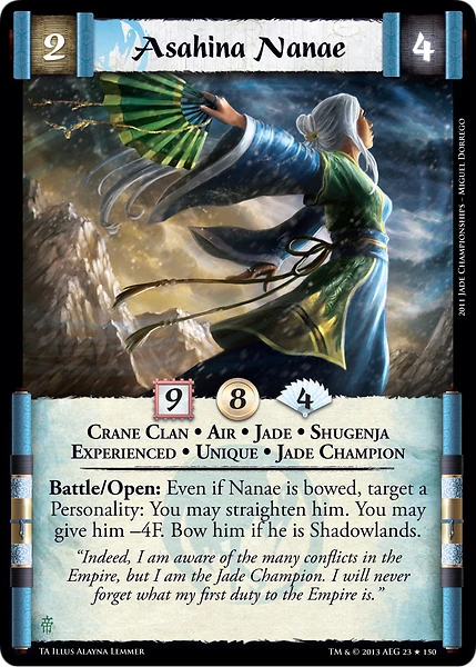 Asahina Nanae Exp/card | L5r: Legend of the Five Rings Wiki | Fandom