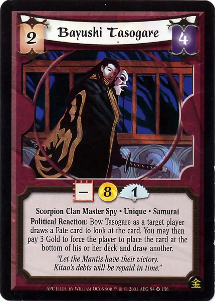 Bayushi Tasogare/card | L5r: Legend of the Five Rings Wiki | Fandom