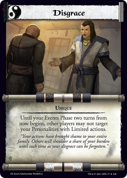 Disgrace/card | L5r: Legend of the Five Rings Wiki | Fandom