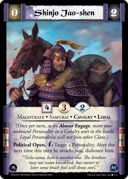 Shinjo Jao-shen/card | L5r: Legend of the Five Rings Wiki | Fandom
