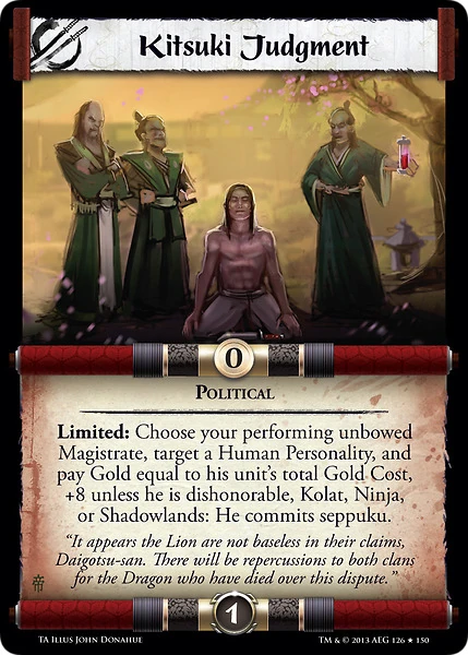 Kitsuki Judgment/card | L5r: Legend of the Five Rings Wiki | Fandom