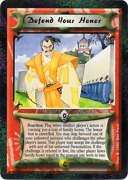 Defend Your Honor/card | L5r: Legend of the Five Rings Wiki | Fandom