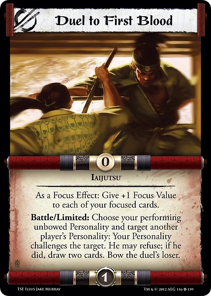 Duel to First Blood/card | L5r: Legend of the Five Rings Wiki | Fandom