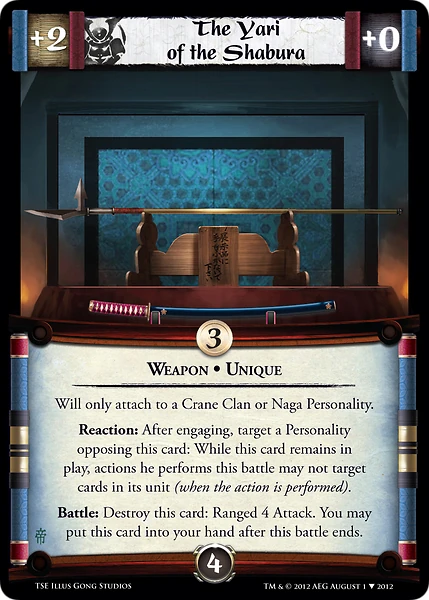 The Yari of the Shabura/card | L5r: Legend of the Five Rings Wiki | Fandom