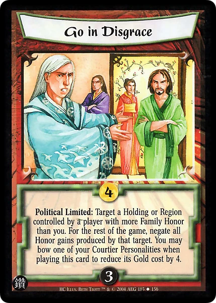 Go in Disgrace/card | L5r: Legend of the Five Rings Wiki | Fandom