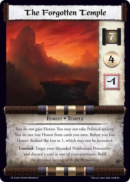 The Forgotten Temple/card | L5r: Legend of the Five Rings Wiki | Fandom