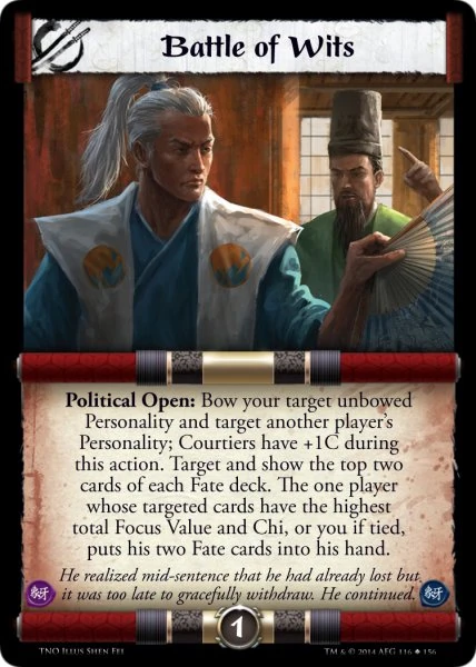 Battle of Wits/card | L5r: Legend of the Five Rings Wiki | Fandom