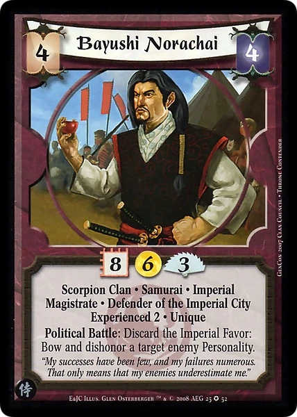 Bayushi Norachai Exp2/card | L5r: Legend of the Five Rings Wiki | Fandom