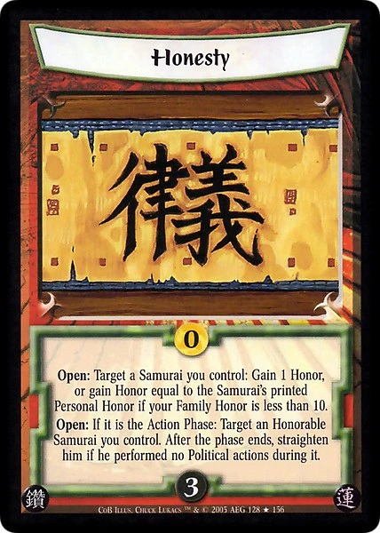 Honesty/card | L5r: Legend of the Five Rings Wiki | Fandom