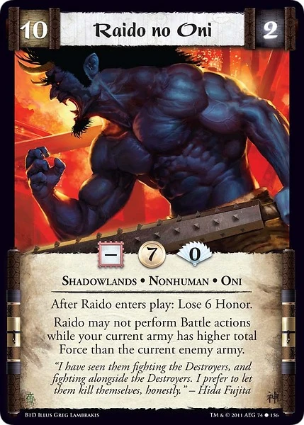 Raido no Oni/card | L5r: Legend of the Five Rings Wiki | Fandom