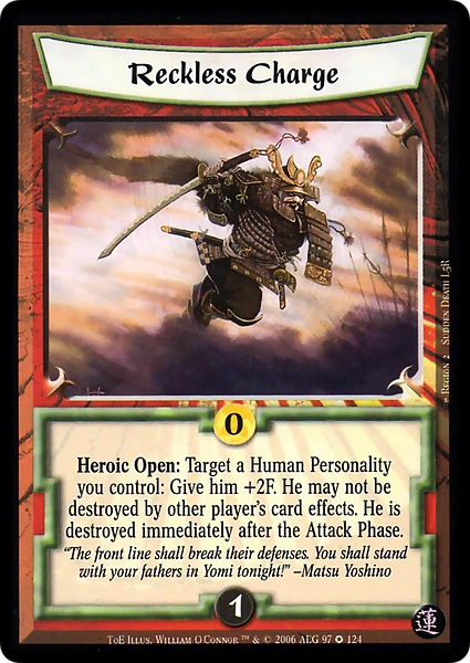 Reckless Charge/card | L5r: Legend of the Five Rings Wiki | Fandom