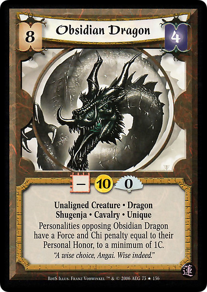 Obsidian Dragoncard L5r Legend Of The Five Rings Wiki Fandom