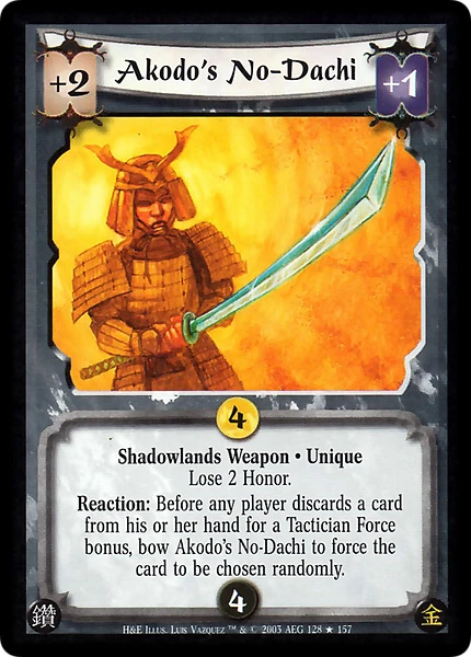 Akodo's No-Dachi/card | L5r: Legend of the Five Rings Wiki | Fandom