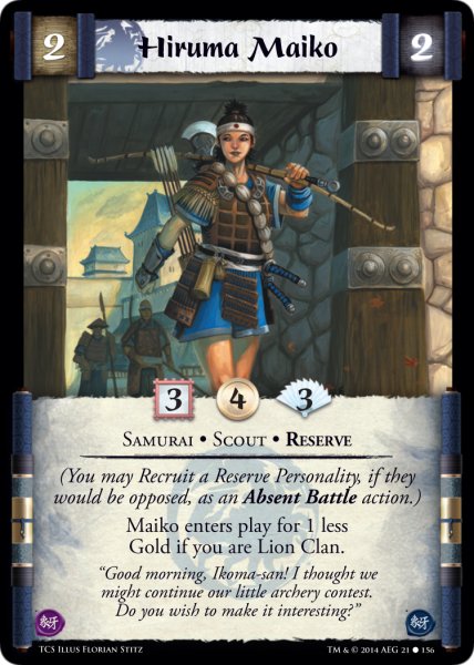 Hiruma Maikocard L5r Legend Of The Five Rings Wiki Fandom