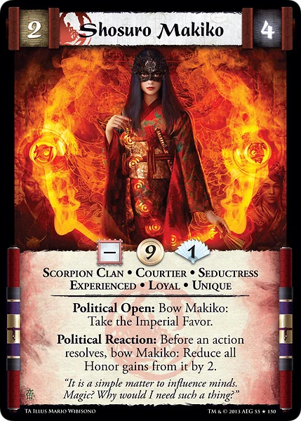 Shosuro Makiko Exp/card | L5r: Legend of the Five Rings Wiki | Fandom